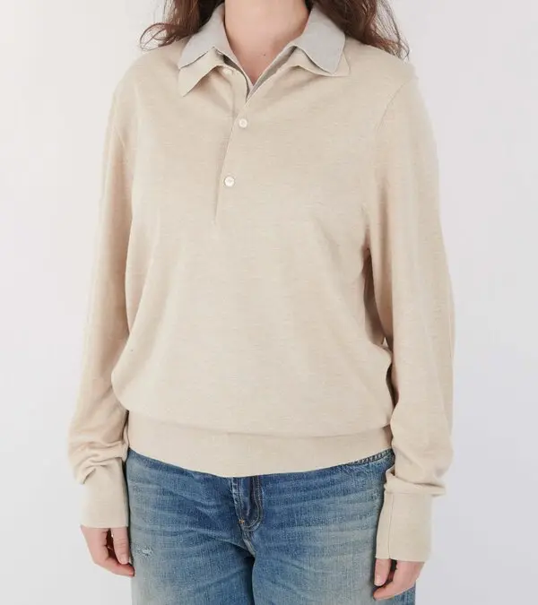 Acne Studios Long-sleeved Layered Jumper - Beige/gray