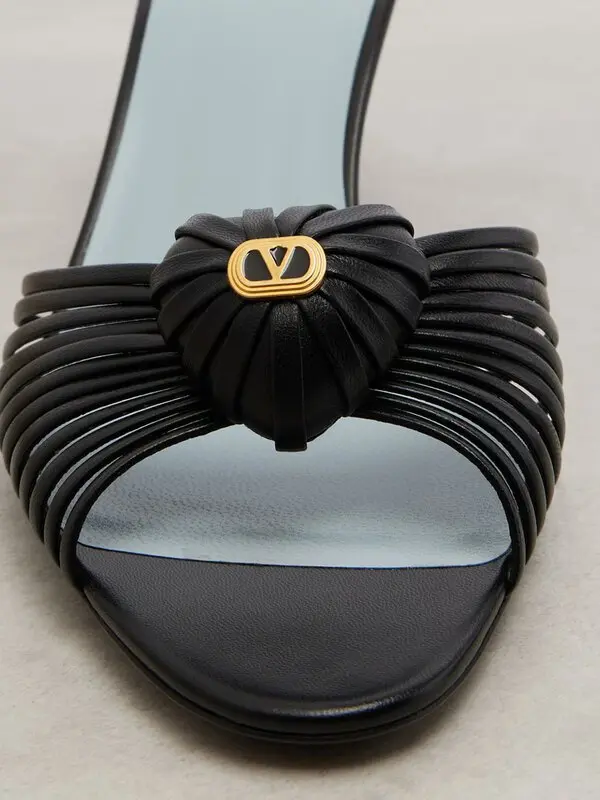 Valentino Garavani Round Toe High-heeled Sandals With Heart Detail