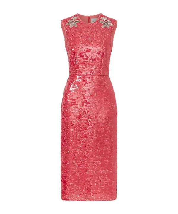 Erdem Sequined Dress With Crystal Embellishments