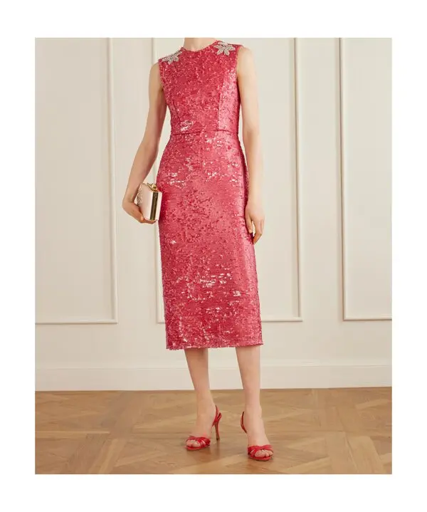 Erdem Sequined Dress With Crystal Embellishments