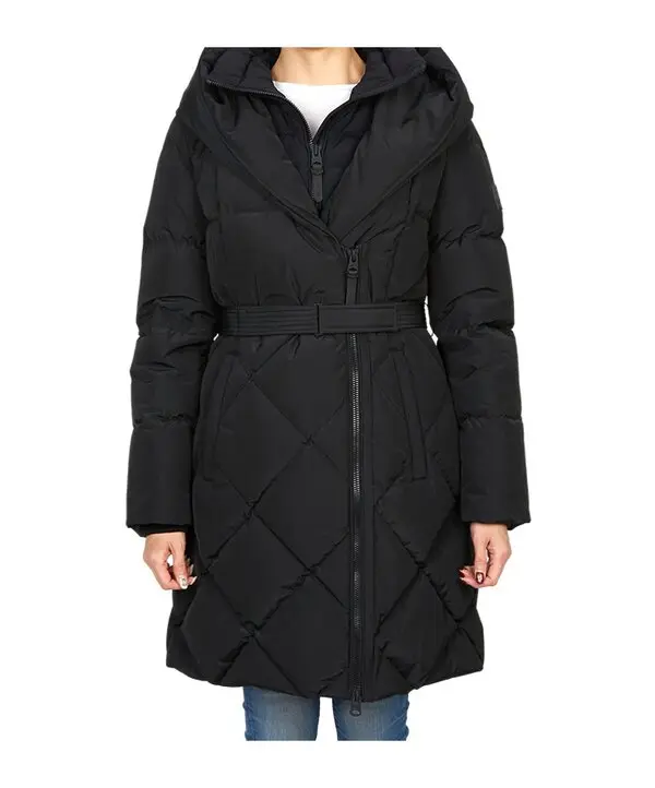 Mackage Long-sleeved Quilted Down Jacket With Belt