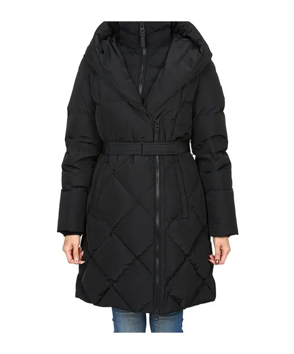 Mackage Long-sleeved Quilted Down Jacket With Belt