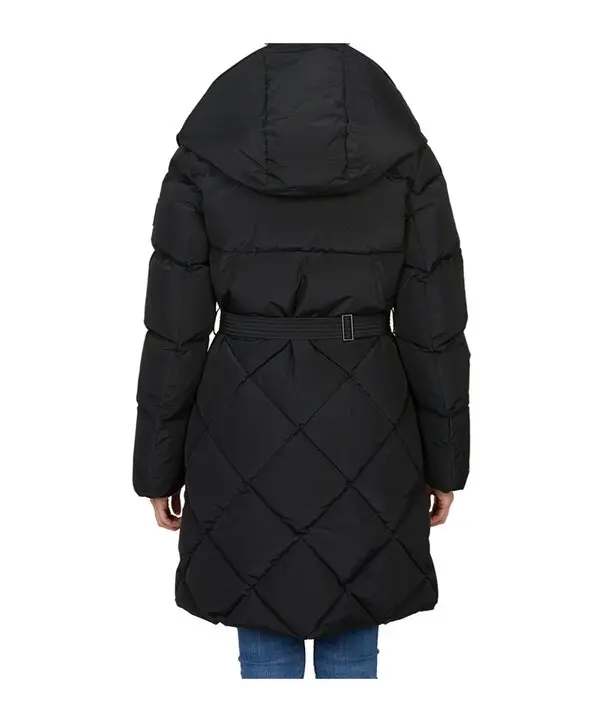 Mackage Long-sleeved Quilted Down Jacket With Belt