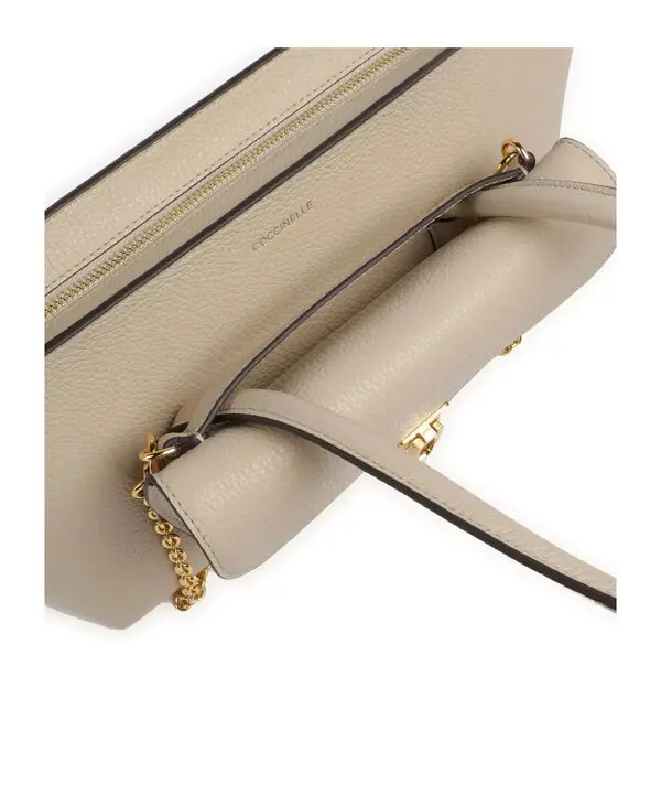 COCCINELLE Logo Printed Shoulder Bag - Nude