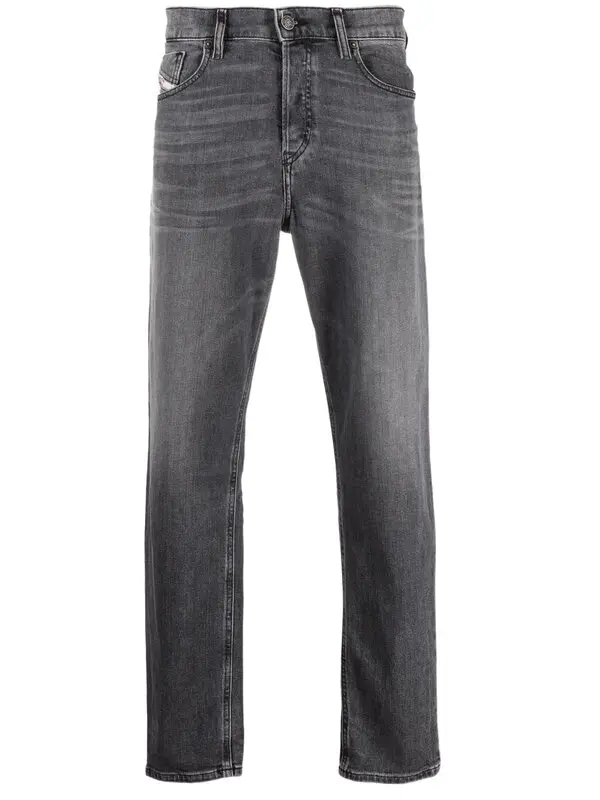 DIESEL® Faded Straight-leg Jeans - Black