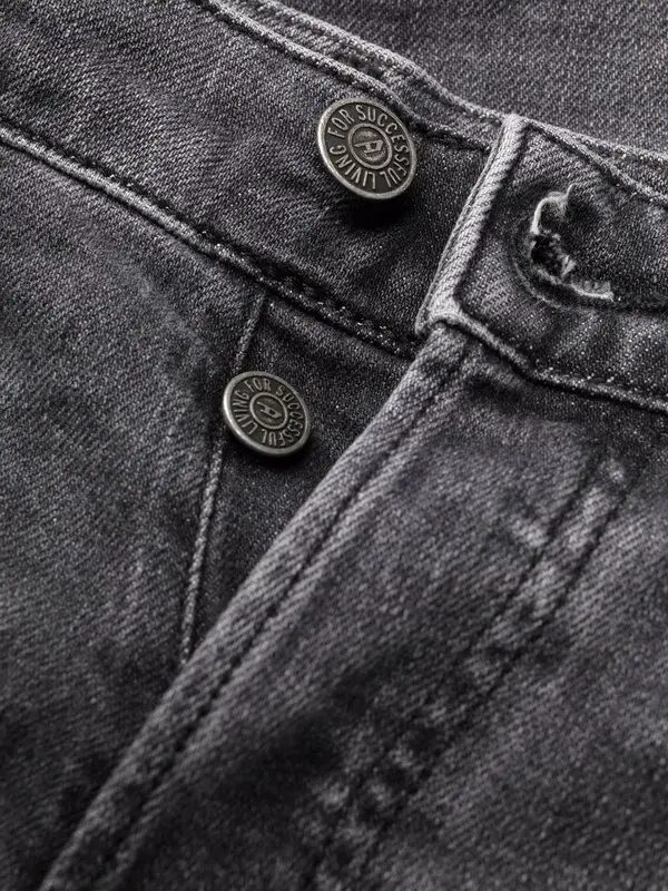 DIESEL® Faded Straight-leg Jeans - Black