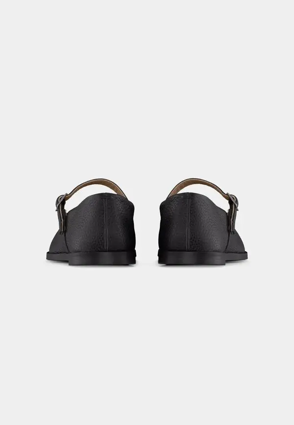 Max Mara Square-toe Mary Jane Flats With Adjustable Buckle - Black