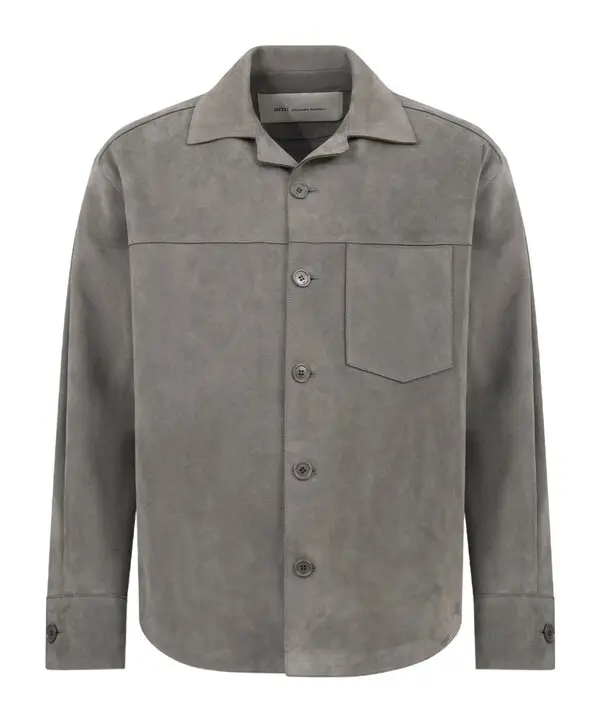 Ami Suede Shirt Jacket - Gray