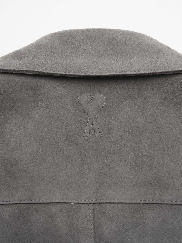 AMI Paris Suede Shirt Jacket - Gray