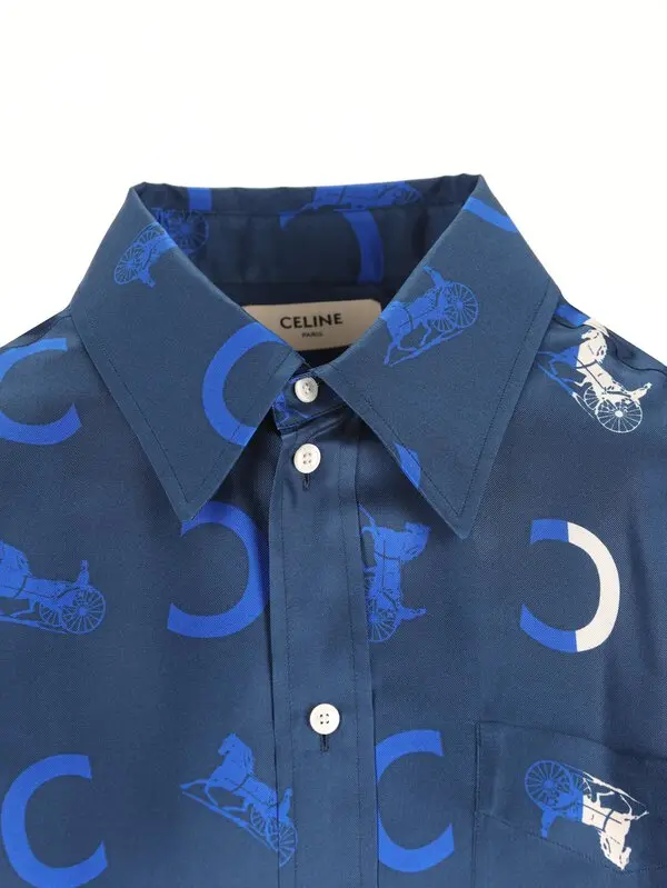 Celine Cropped Silk Twill Shirt