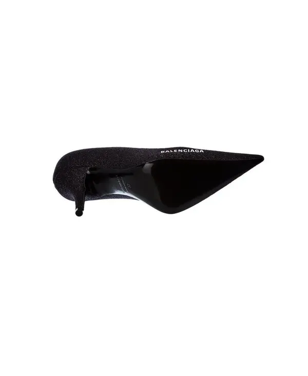 Balenciaga Logo Pointed High Heels - Black/white