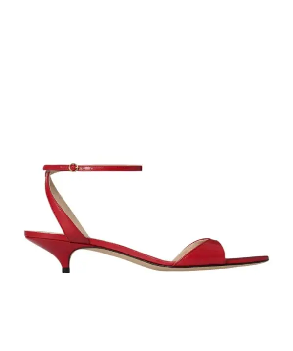 THE ROW Vika Ankle-strap Kitten Heels - Lacquer Red