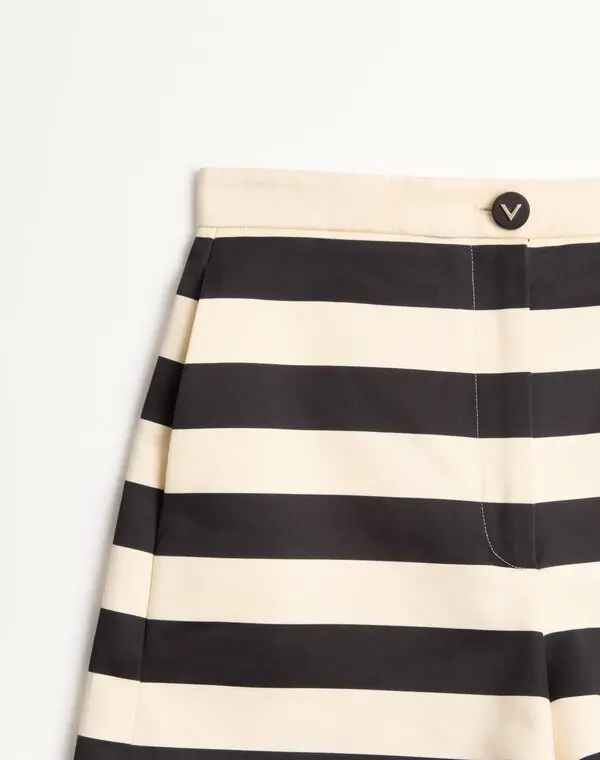 Valentino Garavani Cotton Satin Shorts With Maxi Barré Stripe