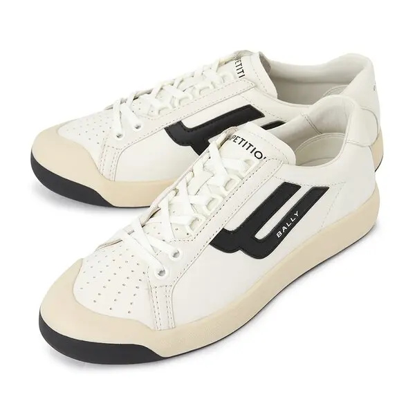 Bally Low-top Round-toe Sneakers With "competition" Detailing - White