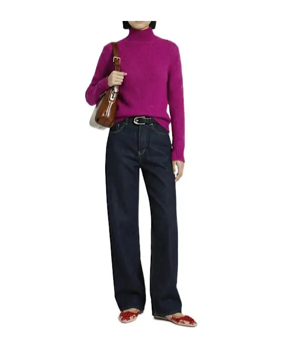 Dries Van Noten Virgin Wool Turtleneck Sweater - Purple