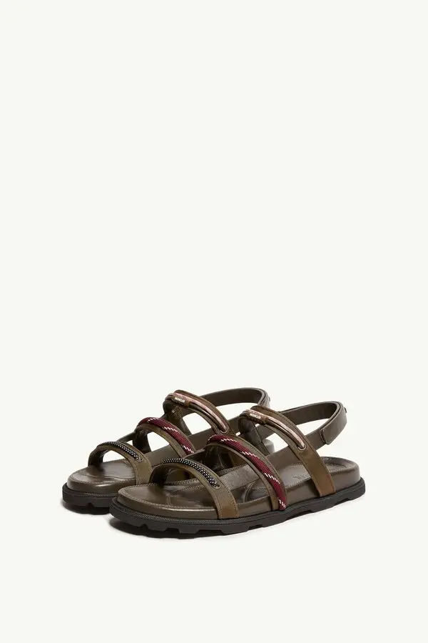 Moncler Vera Isla Leather Sandals - Brown