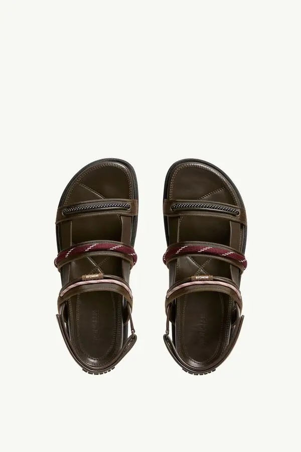 Moncler Vera Isla Leather Sandals - Brown