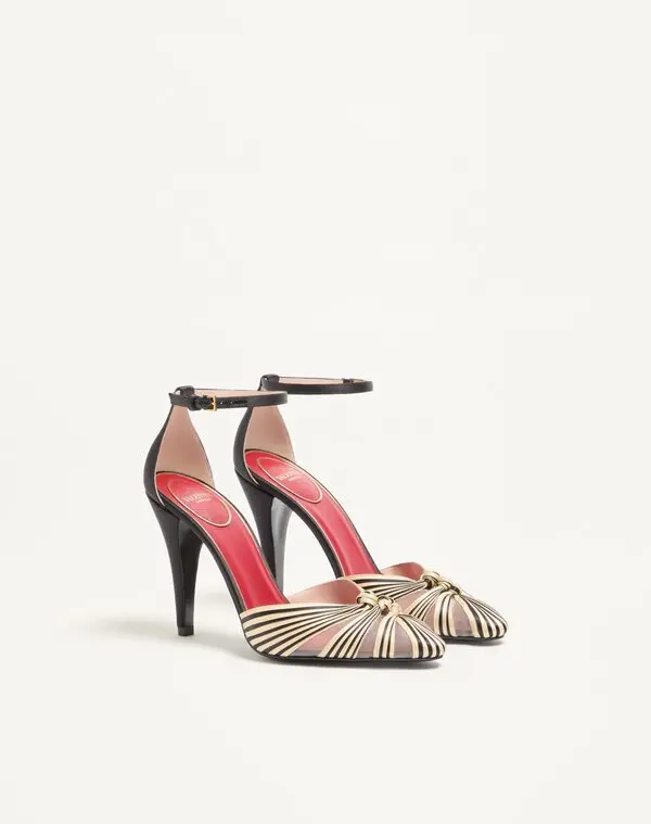 Valentino Garavani Satin Pumps With Ankle Strap - Black