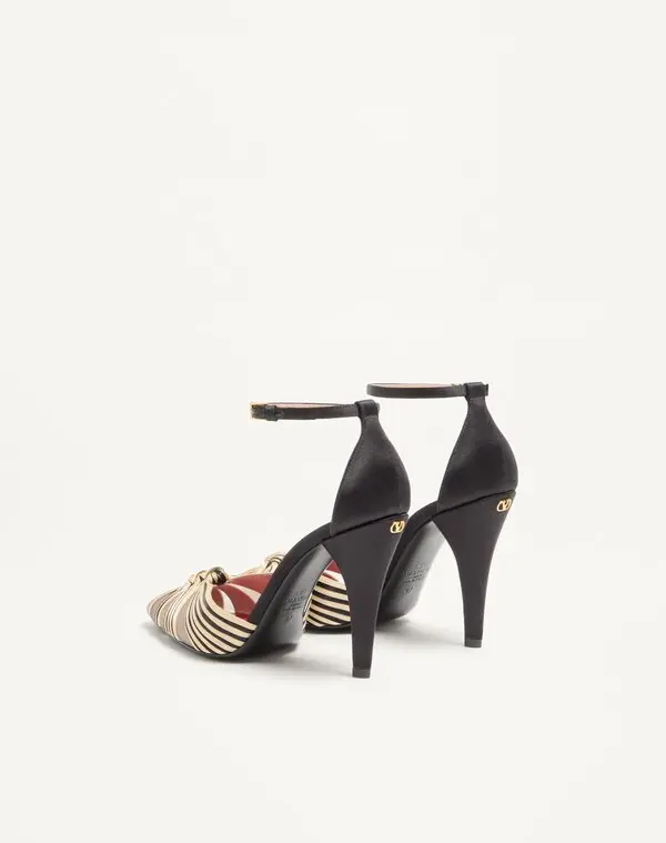 Valentino Garavani Satin Pumps With Ankle Strap - Black