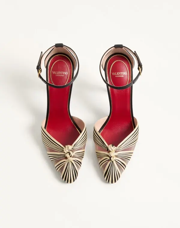 Valentino Garavani Satin Pumps With Ankle Strap - Black