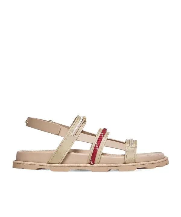 Moncler Vera Isla Strappy Flat Sandals - Light Beige