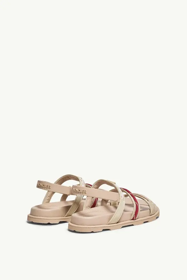 Moncler Vera Isla Strappy Flat Sandals - Light Beige