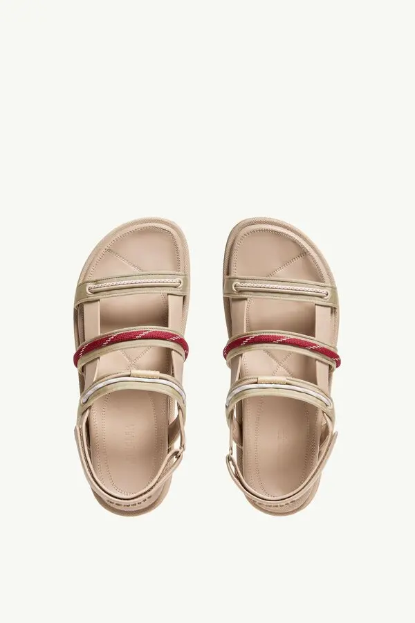 Moncler Vera Isla Strappy Flat Sandals - Light Beige