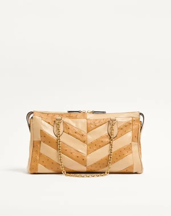 Valentino Garavani Panthea Medium Shoulder Bag - Nude