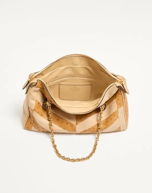 Valentino Garavani Panthea Medium Shoulder Bag - Nude