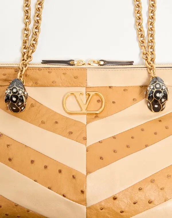 Valentino Garavani Panthea Medium Shoulder Bag - Nude