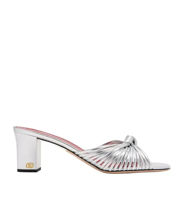 Valentino Garavani Annet Slide Sandals In Laminated Nappa 60mm