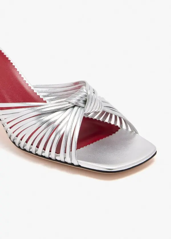 Valentino Garavani Annet Slide Sandals In Laminated Nappa 60mm