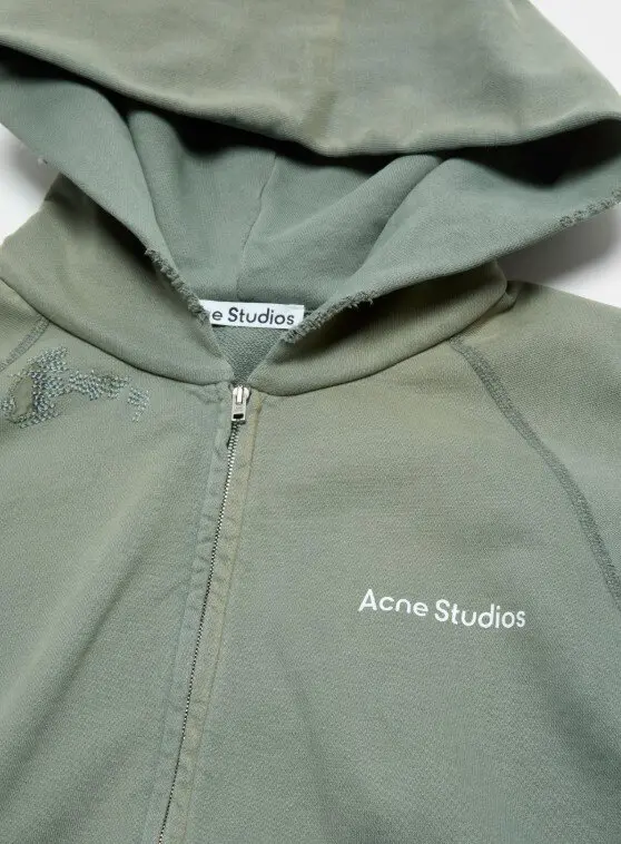 Acne Studios Long-sleeved Zip Hoodie - Slate Grey