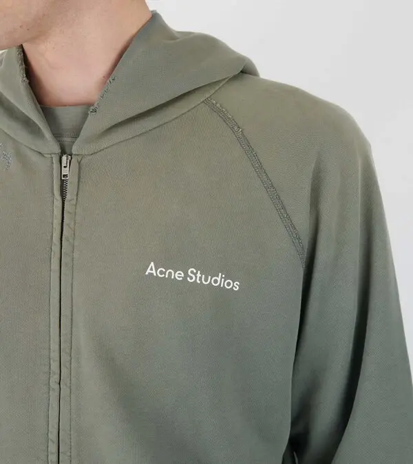 Acne Studios Long-sleeved Zip Hoodie - Slate Grey