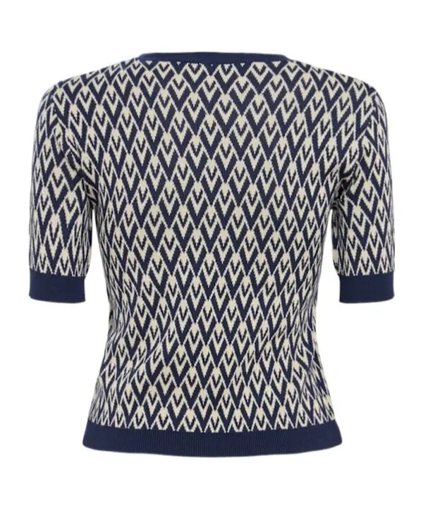 Valentino Garavani Wool Jacquard Short Sleeve Sweater - Multicolor