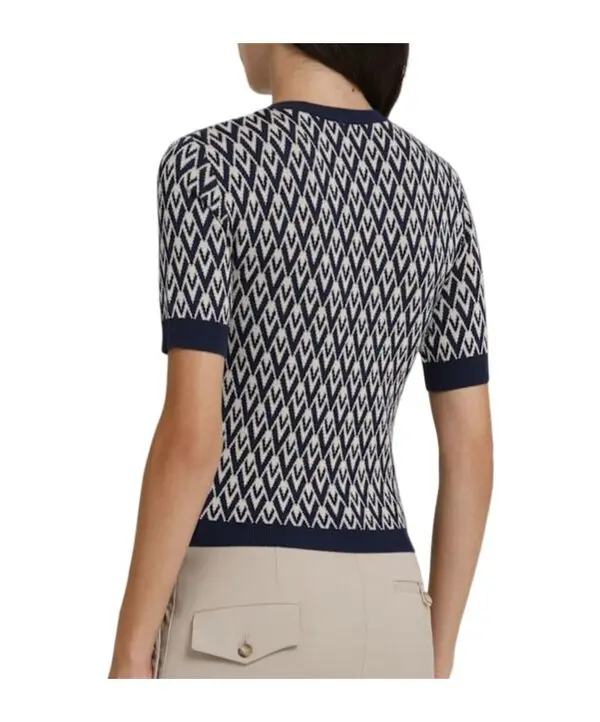 Valentino Garavani Wool Jacquard Short Sleeve Sweater - Multicolor
