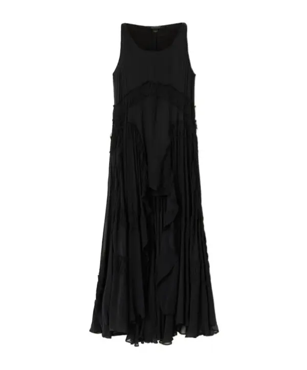 ALLSAINTS Dorina Ruffled High-low Maxi Dress - Black