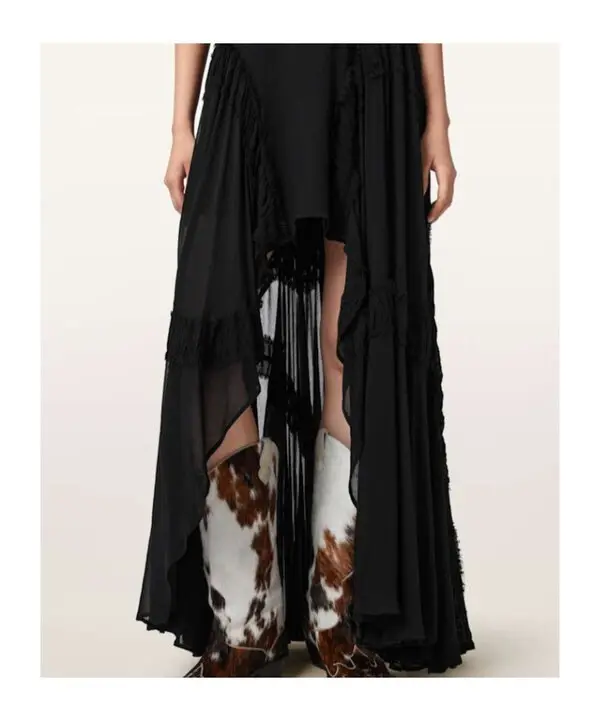 ALLSAINTS Dorina Ruffled High-low Maxi Dress - Black