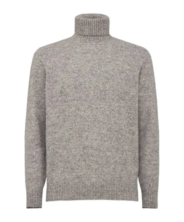 Brunello Cucinelli Alpaca Blend Knit Turtleneck Sweater - Gray