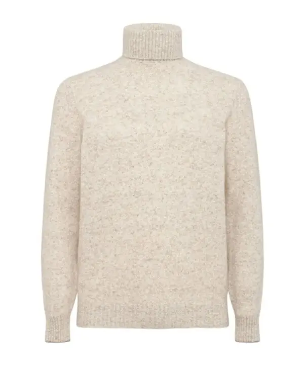 Brunello Cucinelli Alpaca Blend Knit Turtleneck Sweater - Gray