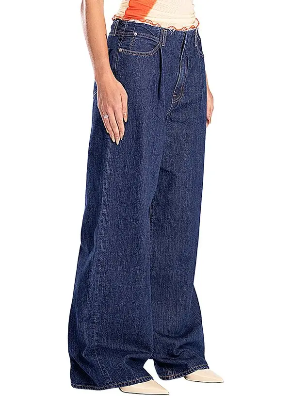 SLVRLAKE Belt Loop Pleated Wide-leg Jeans