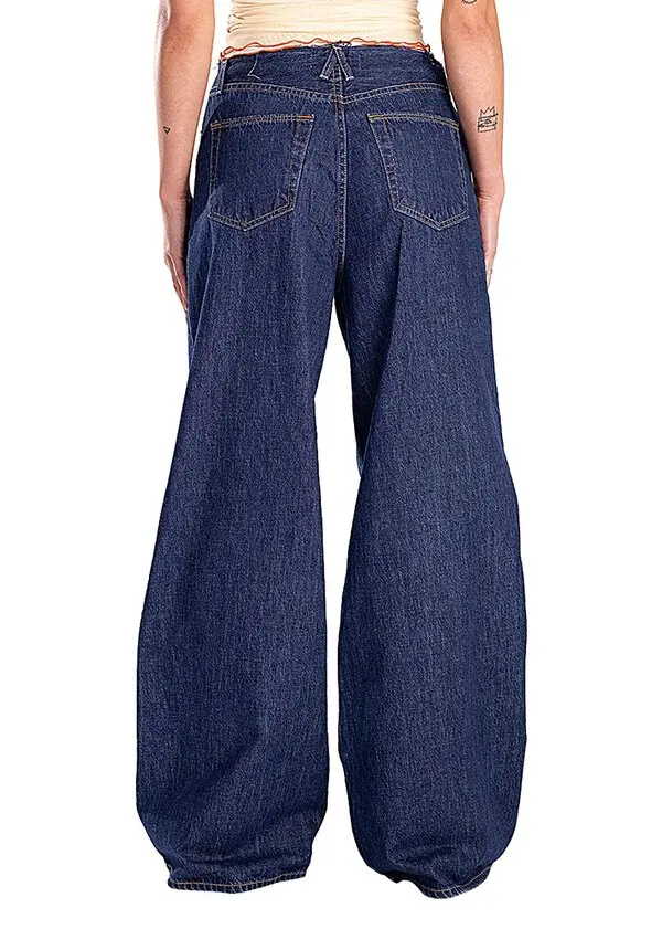 SLVRLAKE Belt Loop Pleated Wide-leg Jeans