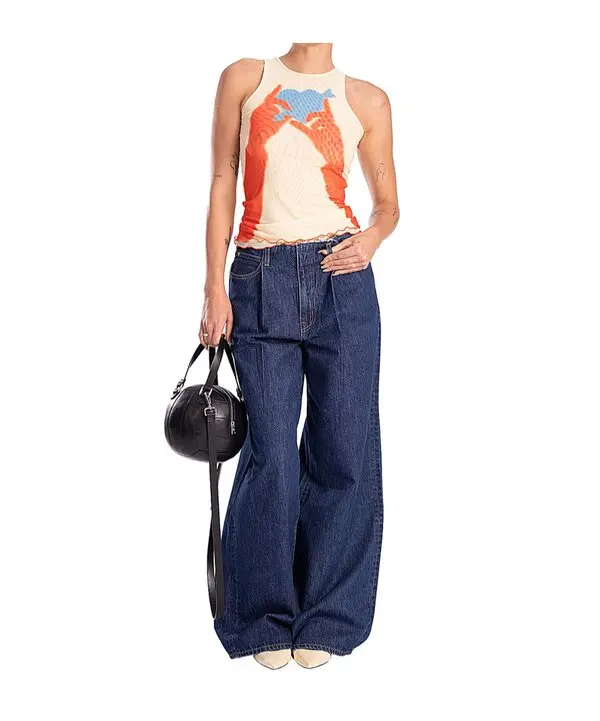 SLVRLAKE Belt Loop Pleated Wide-leg Jeans