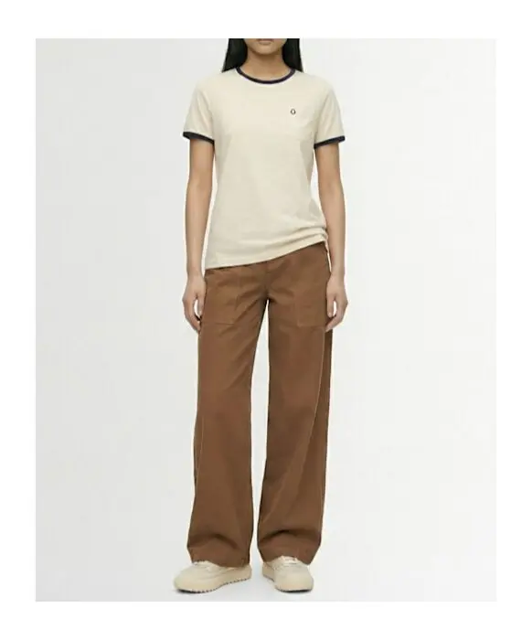 Moncler Embroidered Logo Cotton T-shirt - Nude