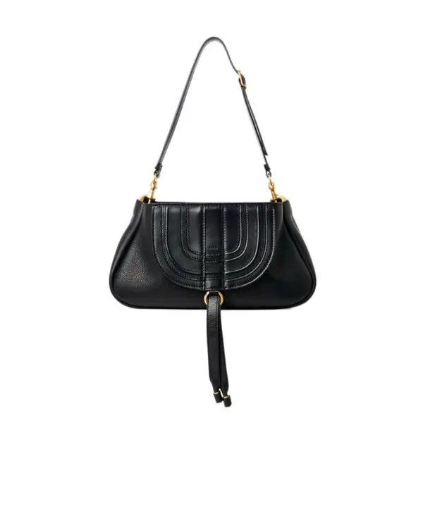 Chloé Marcie Quilted Detail Shoulder Bag - Black