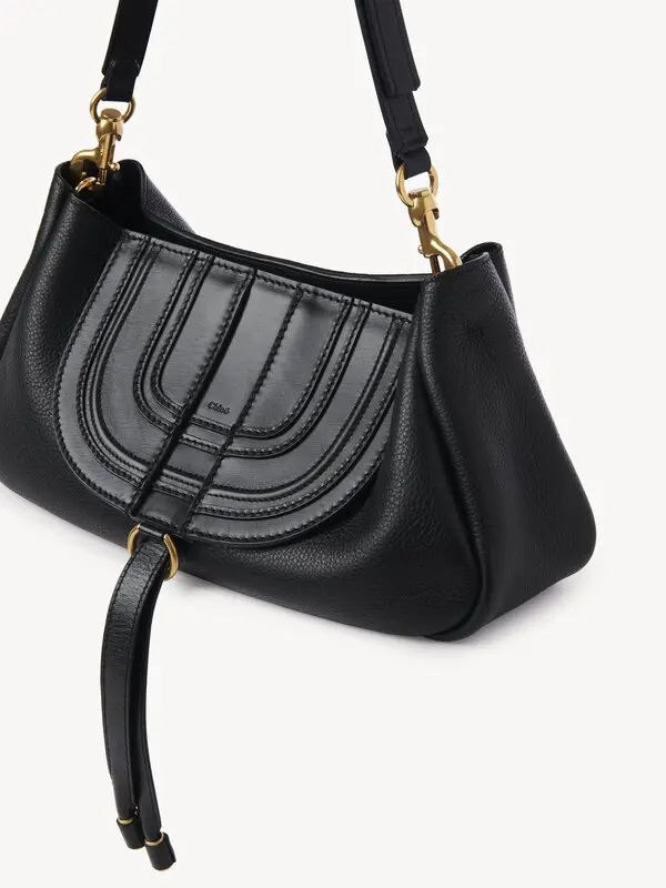 Chloé Marcie Quilted Detail Shoulder Bag - Black