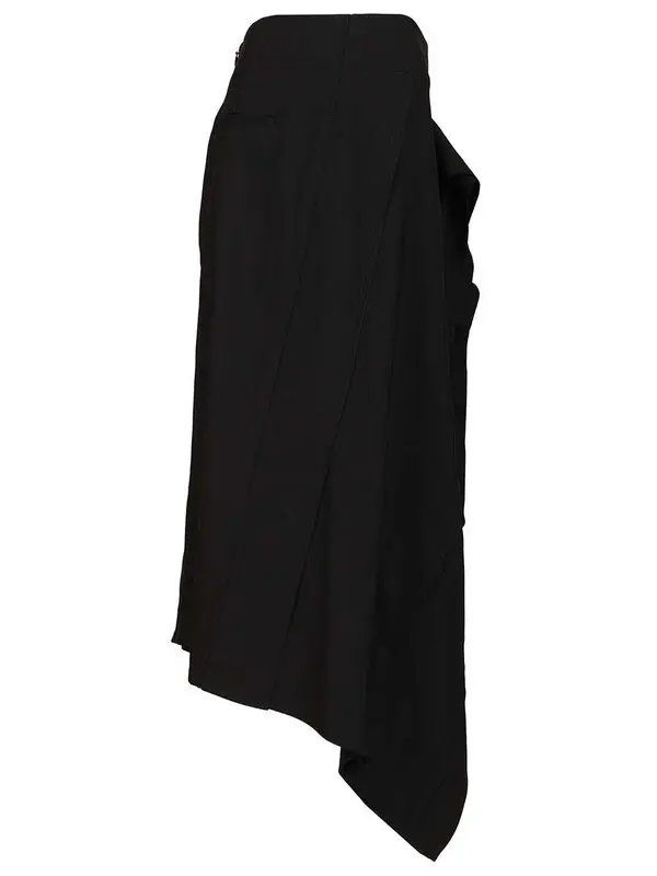 Bottega Veneta Asymmetrical Ruffled Midi Skirt