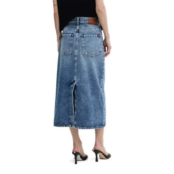 Max Mara Denim Midi Skirt With Belt Loops