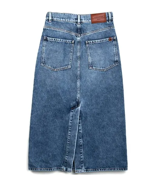 Max Mara Denim Midi Skirt With Belt Loops - Blue