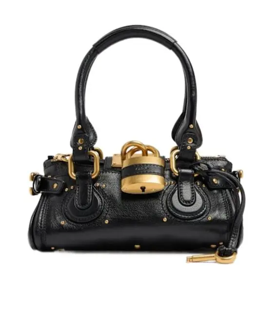 Chloé Paddington Grain Leather Shoulder Bag - Black